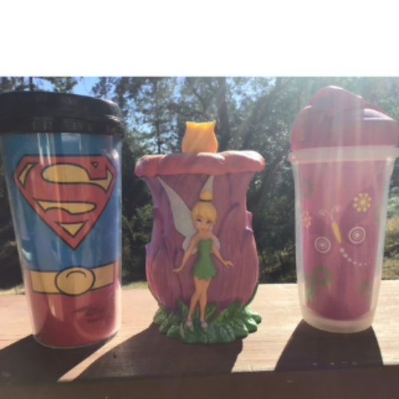 Accessories | Three Water Bottles Set Disney Superman Tinker Bell ...